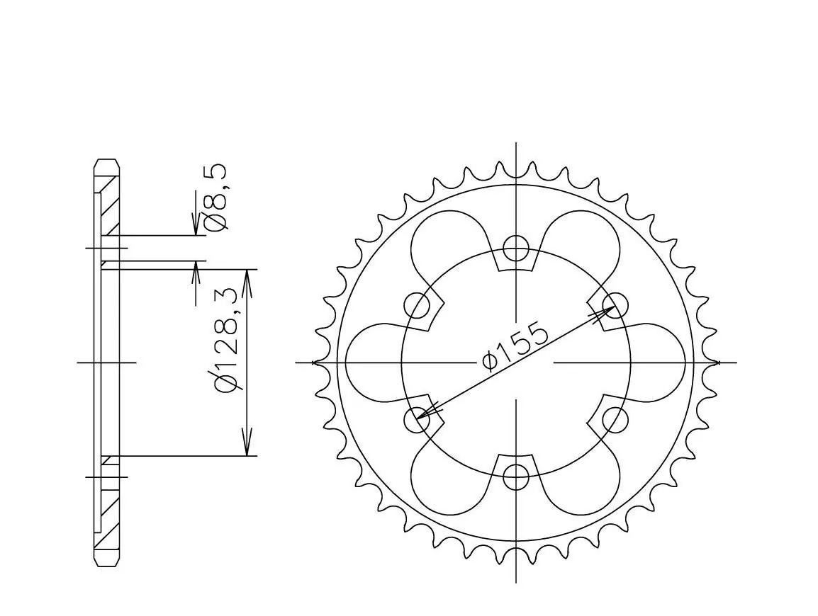 Kettenrad Stahl 38 Zähne Teilung 525 passend für KTM | tuning-parts24