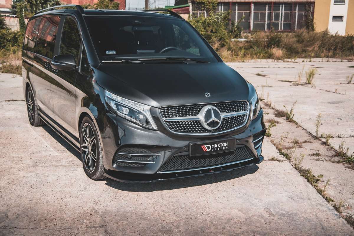 Front Ansatz V.2 Für Mercedes-Benz V-Klasse AMG-Line W447 Schwarz Hochglanz | Frontansätze ...
